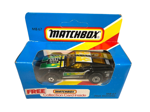 MB67 Matchbox IMSA Ford Mach I Mustang~ Blue Window Box Sealed 1981 Die ...