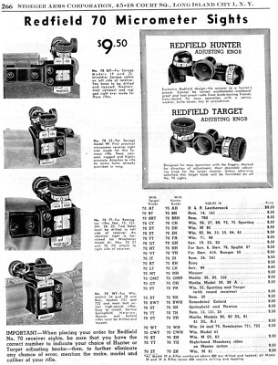1954 Print Ad of Redfield 70 Micrometer Rifle Sights | eBay