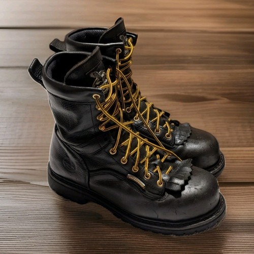 Men's 8.5M Georgia Boots 8" Logger Lace-to-toe Black Leather Waterproof ...