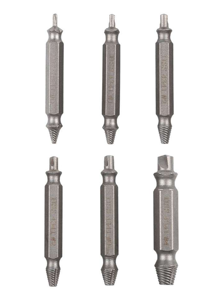 6x Damaged Screws Extractor Drill Bits Tool Set Broken Bolt Remover ...