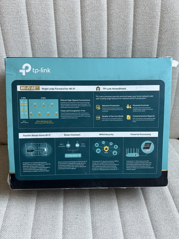 Tp-Link AXE5400 Archer AXE75 Wireless Tri-Band 6-Stream Wifi 6E Router ...