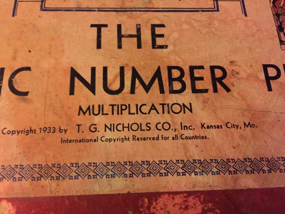 The Magic Number Press Game 1933 Vintage Stamps Math Game TG Nicols Co ...
