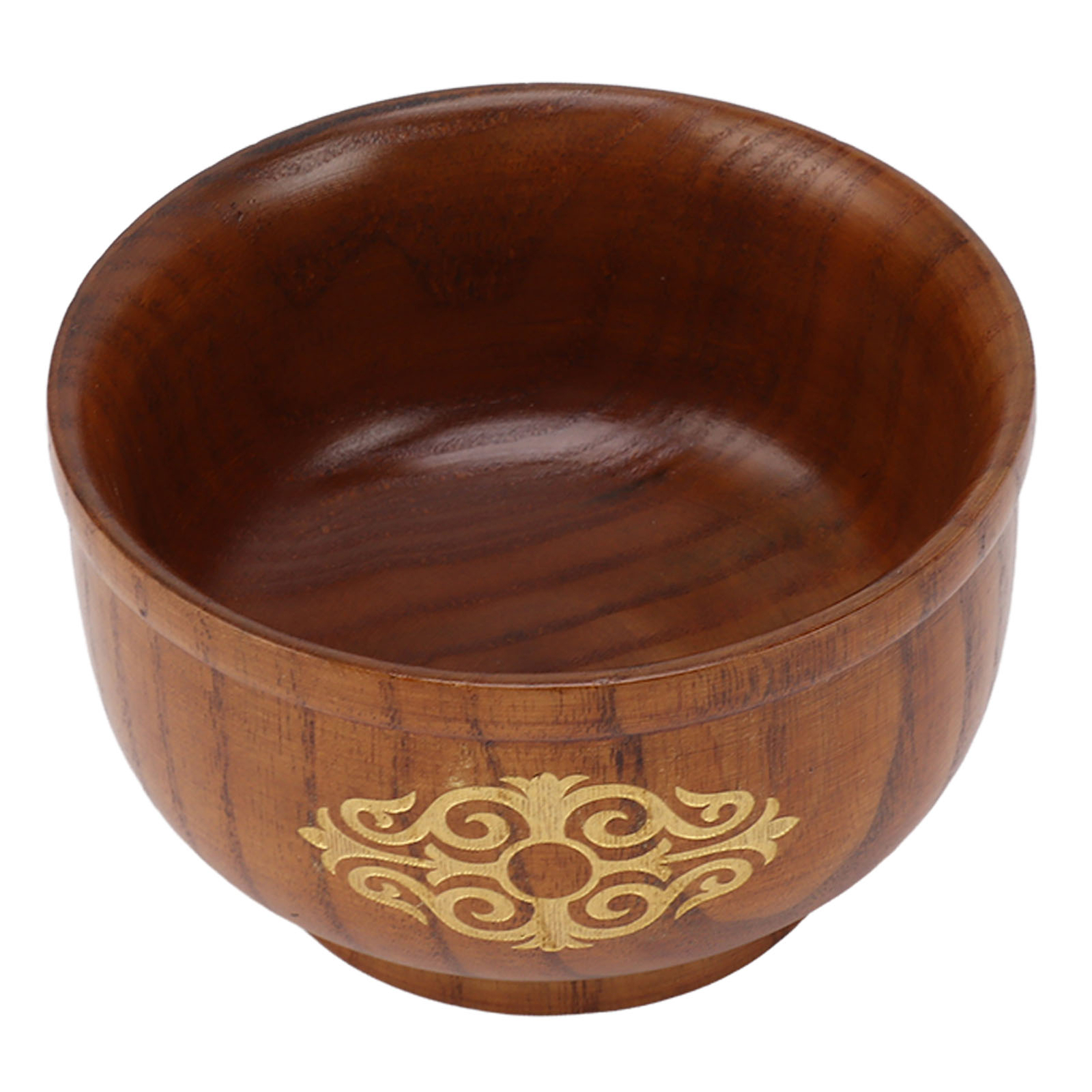 Wooden Rice Bowl Jujube Wood Anti Scald Exquisite Elegant Round Wooden ...