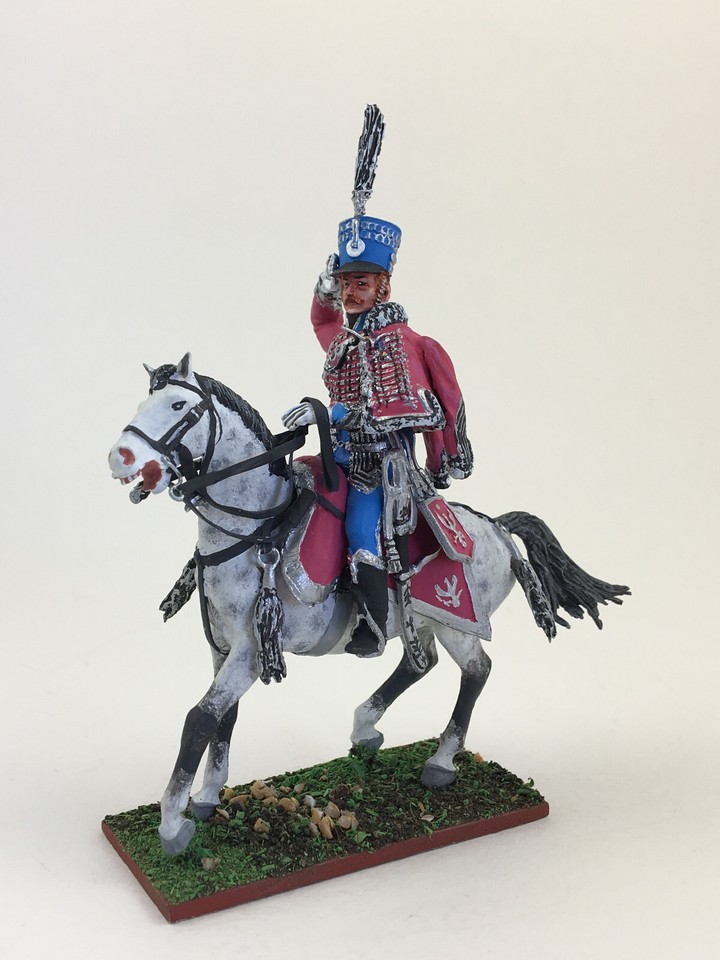 Painted Napoleonic tin soldier 1/30, Polish Staff Officer figurine VID ...