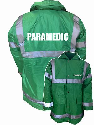PARAMEDIC LIGHT GREEN HI VIS PARKA FIRST AID, DOCTOR AMBULANCE MEDIC ...