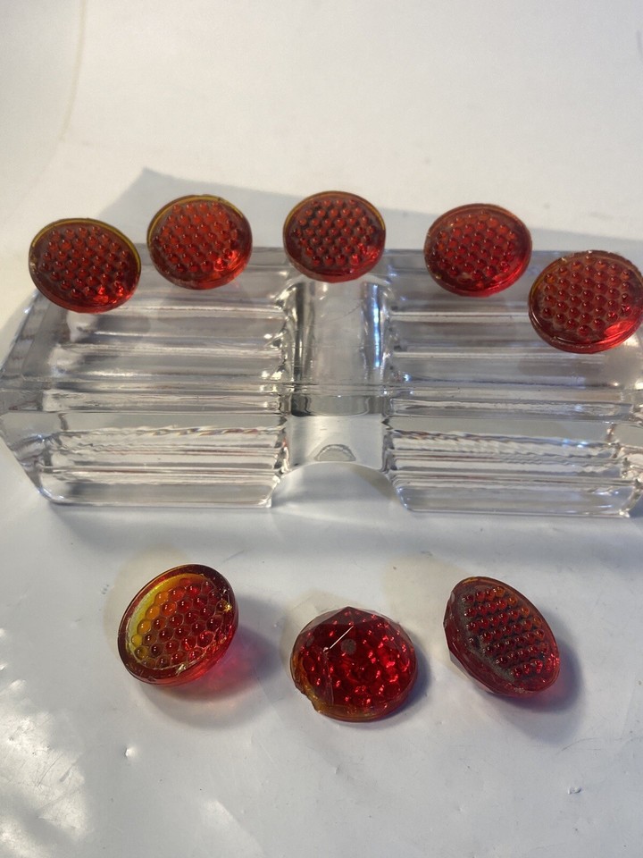 Vintage Red Glass Jewel Reflectors Faceted .9 Inch | eBay
