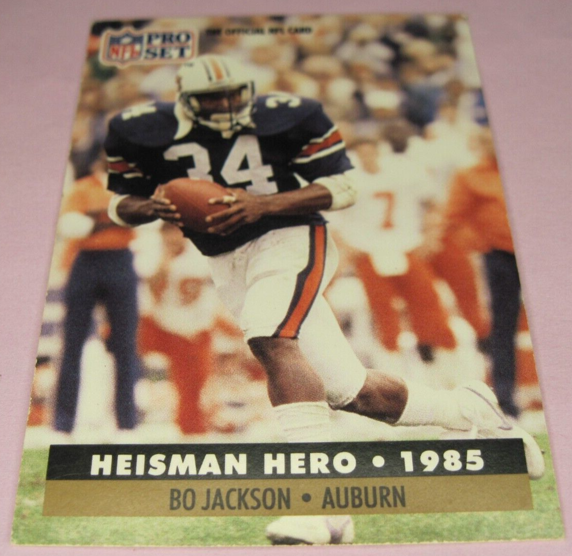 1991 NFL Pro Set #42 BO JACKSON Heisman Hero 1985 Auburn Oakland ...