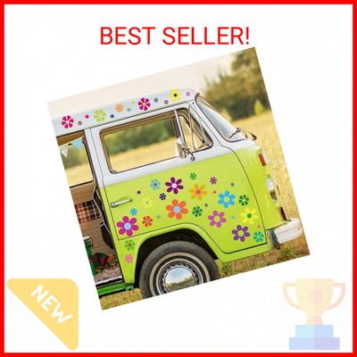 Zonon 96 Pieces Flower Car Decals Window Clings 60s 70s Hippie Stickers ...