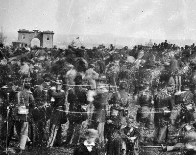 New 8x10 Civil War Photo: Crowd & Gate at Gettysburg Address Cemetery ...