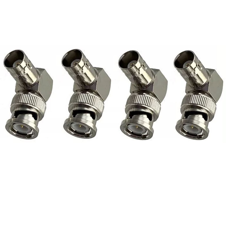 4/8PC BNC Right Angle Adapter Male To Female RF Coax Cable Adapters 90 ...