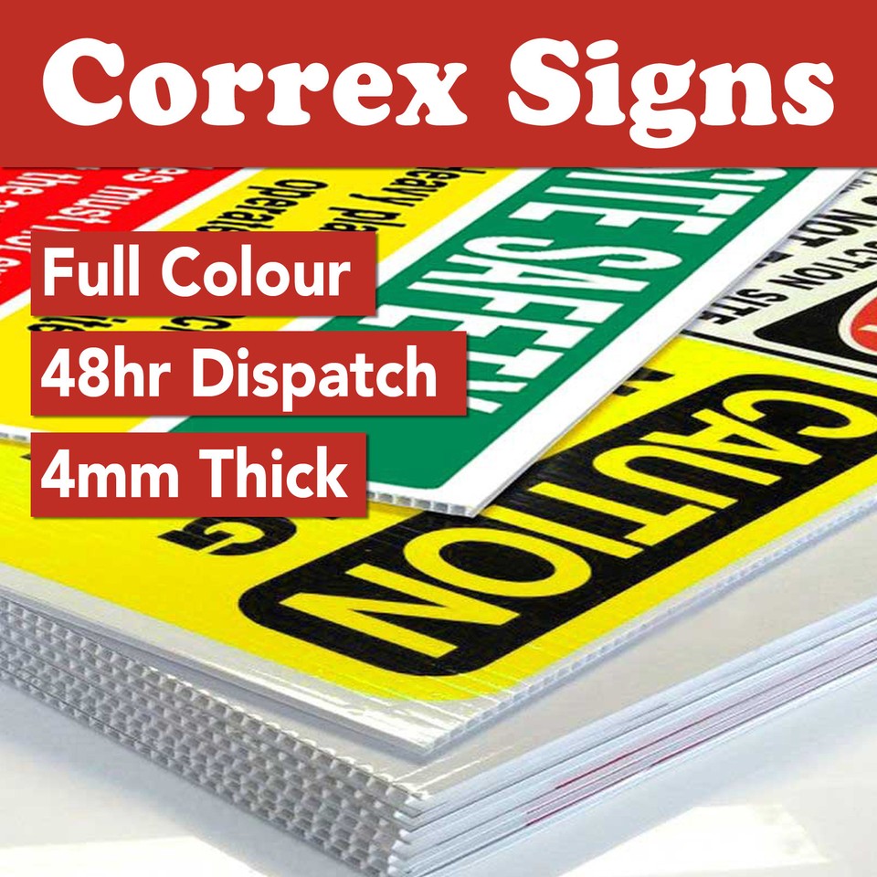 Correx Sign Board Printed Full Colour 4mm Advertising Lamp Post Signs ...