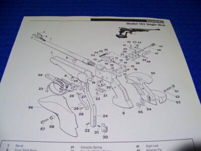 HAMMERLI MODEL 102 S/S & HAMMERLI 120 SINGLE SHOT..LEGEND/EXPLODED VIEW ...