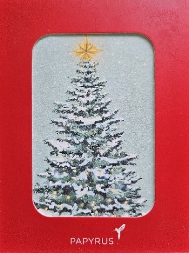 12 COUNT PAPYRUS Christmas Tree Holiday Cards Box w/ Envelopes 5” ” for ...