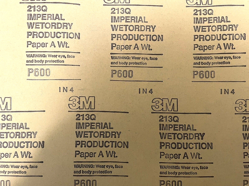 30 open/box 3M P600 Grit 213Q 9" x 11" Imperial Wet or Dry Sandpaper ...