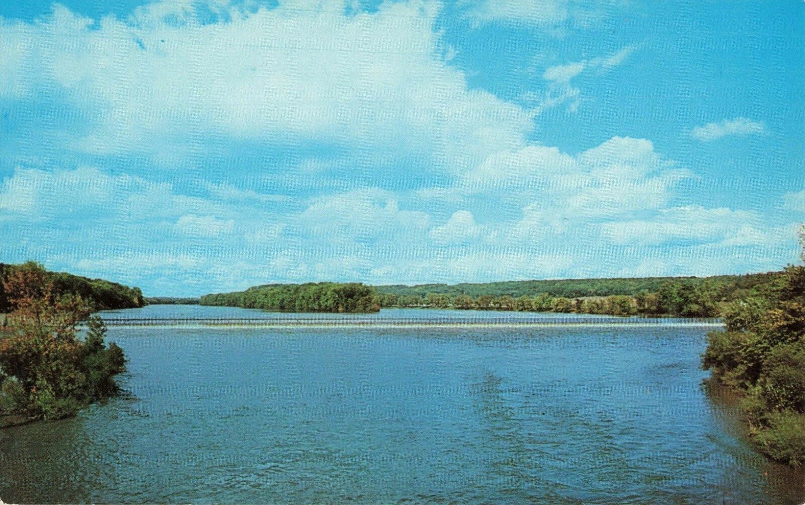 Postcard View from Bridge Crossing Rock River Oregon Illinois | eBay