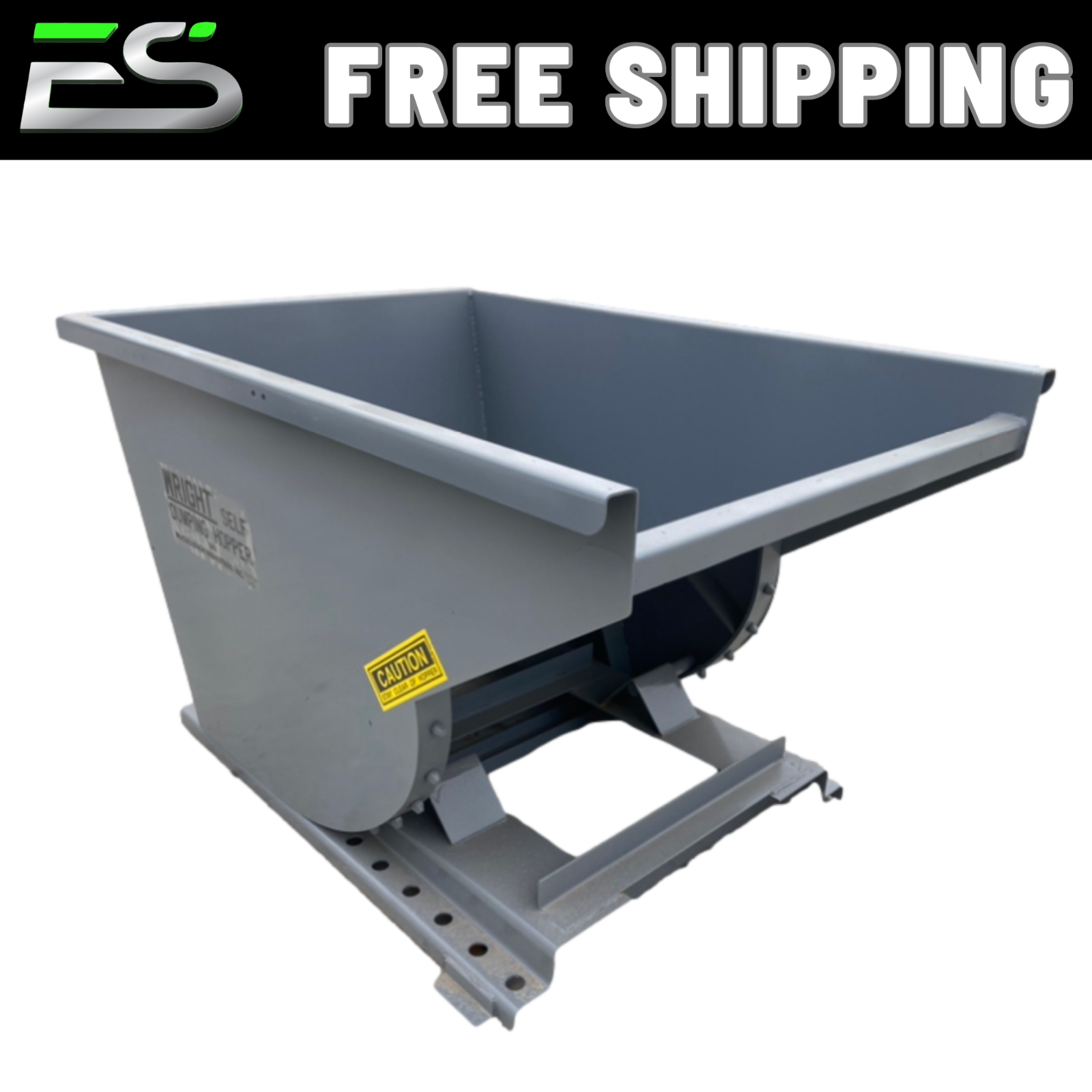 1 YARD WRIGHT SELF DUMPING HOPPER-TRASH-FORK LIFT DUMPSTER-FREE ...