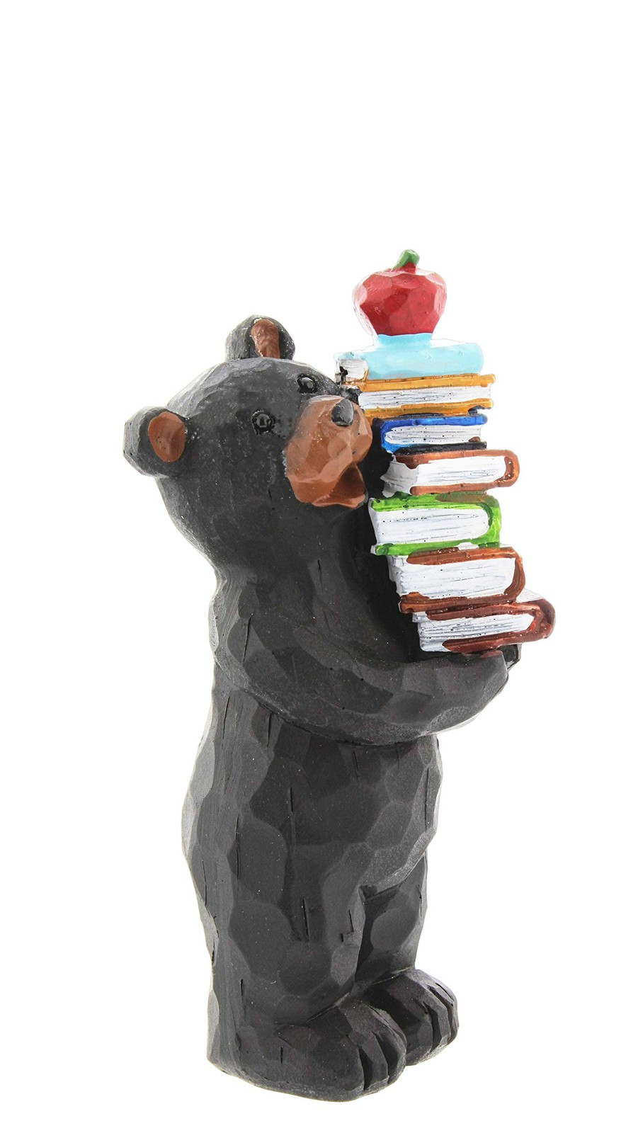 Black Bear Teacher Stack Books Figurine Rustic Cabin Decor 5 Inch ...