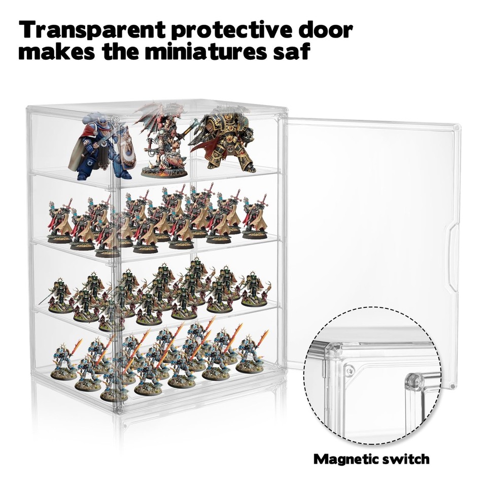 Clear Acrylic Miniature Storage Case Stackable for Warhammer 40k Death ...