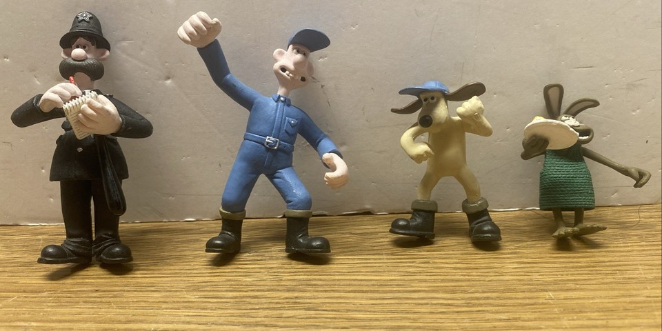 VTG Wallace & Gromit lot of 4 PVC figures Mackintosh, Wallace, Gromit ...