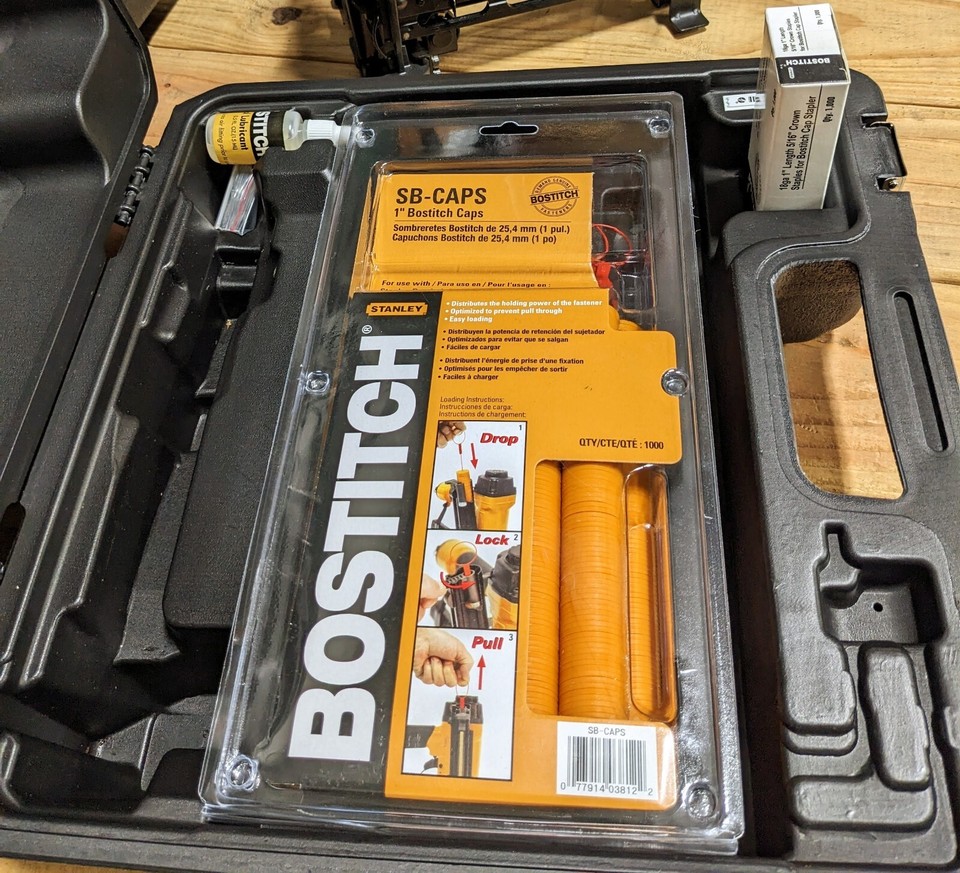 Bostitch SL1838BC Cap Stapler Kit with Bostitch Caps and Staples 3/4 ...