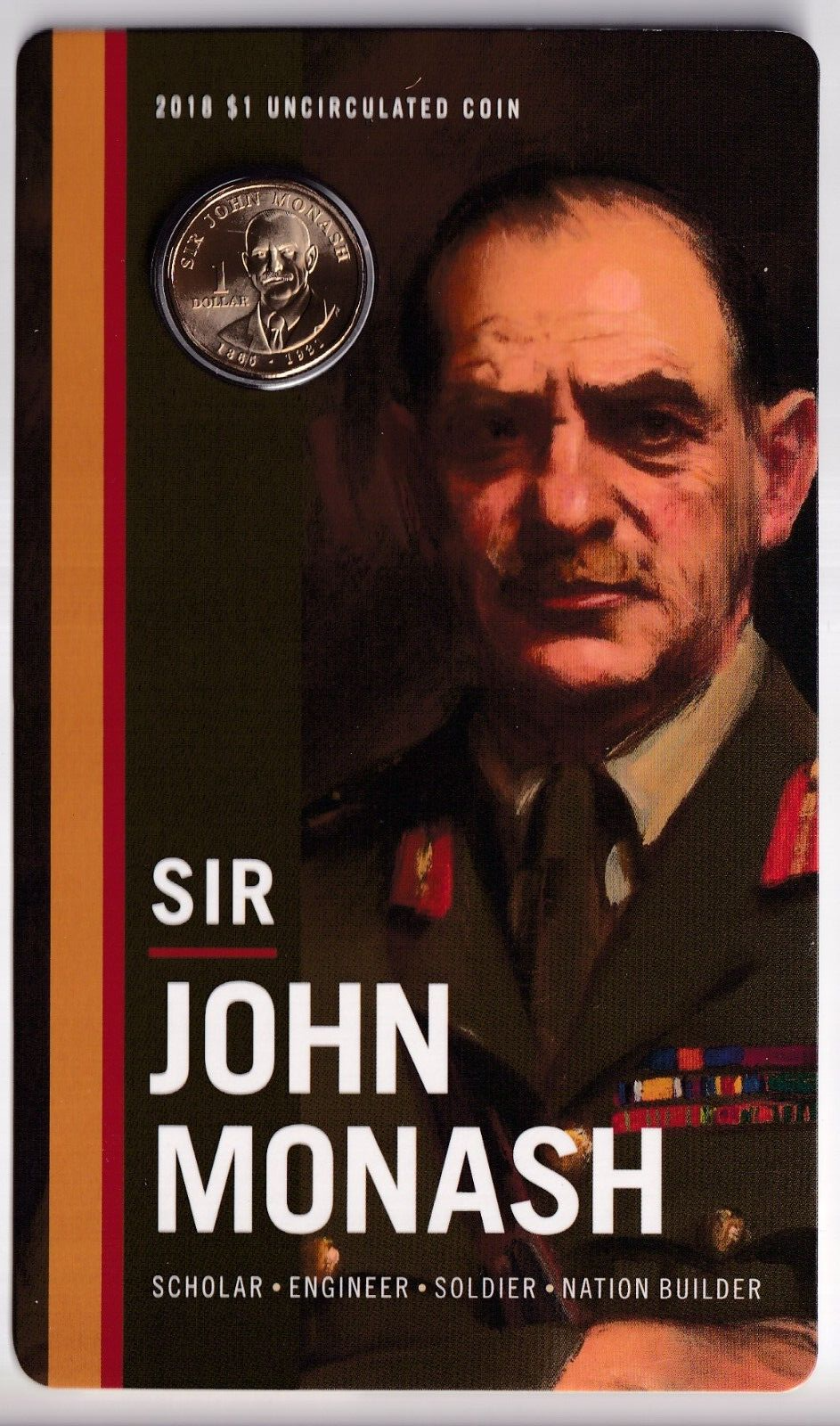 AUSTRALIAN: 2018 $1 SIR JOHN MONASH UNC COIN ON CARD #M1247 | eBay