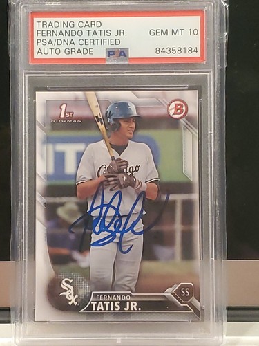 Fernando Tatis Jr psa 10 Autographed ROOKIE 2016 1st Bowman RC Padres ...