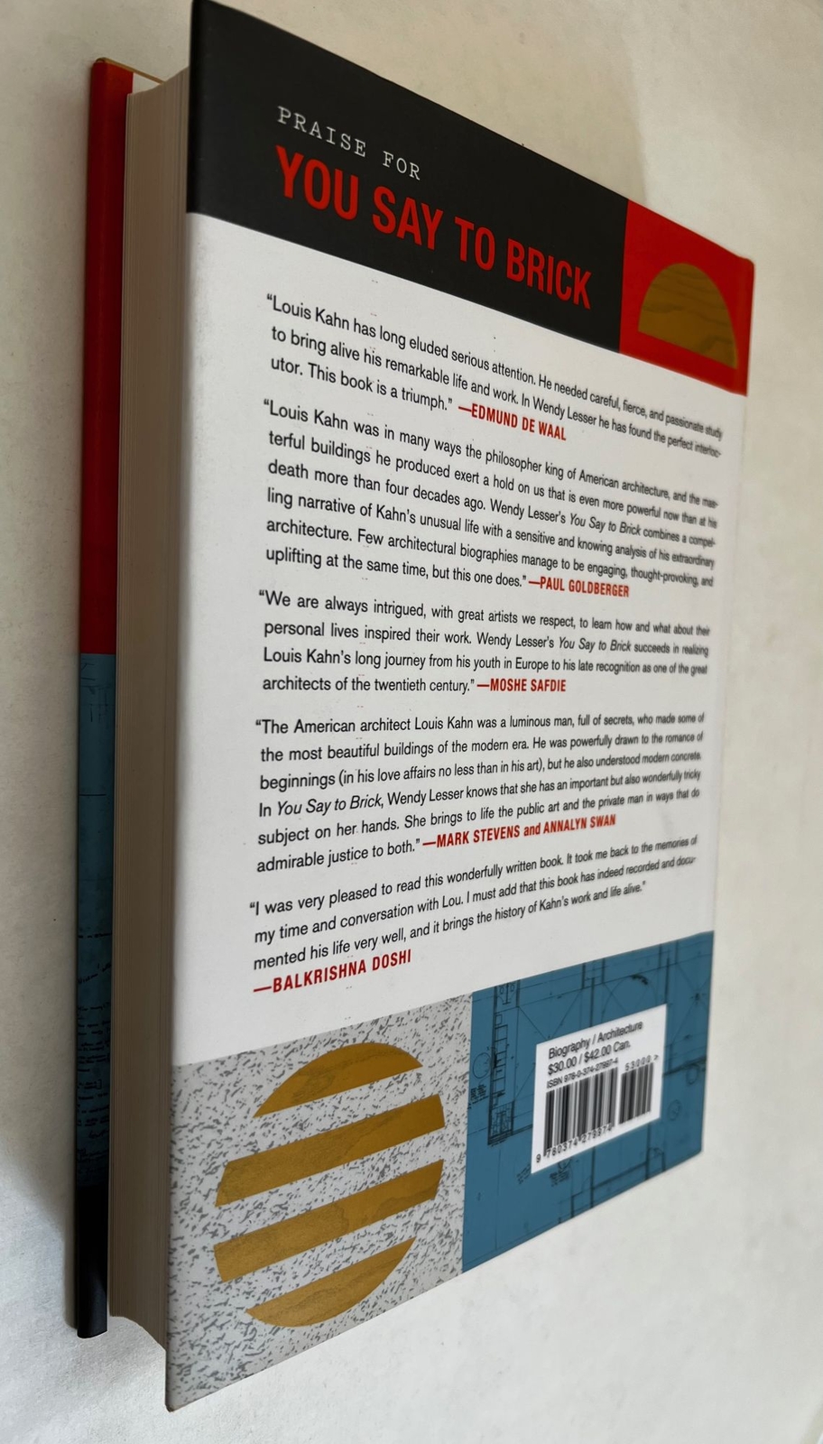 Wendy Lesser, author / You Say to Brick the Life of Louis Kahn 1st ...