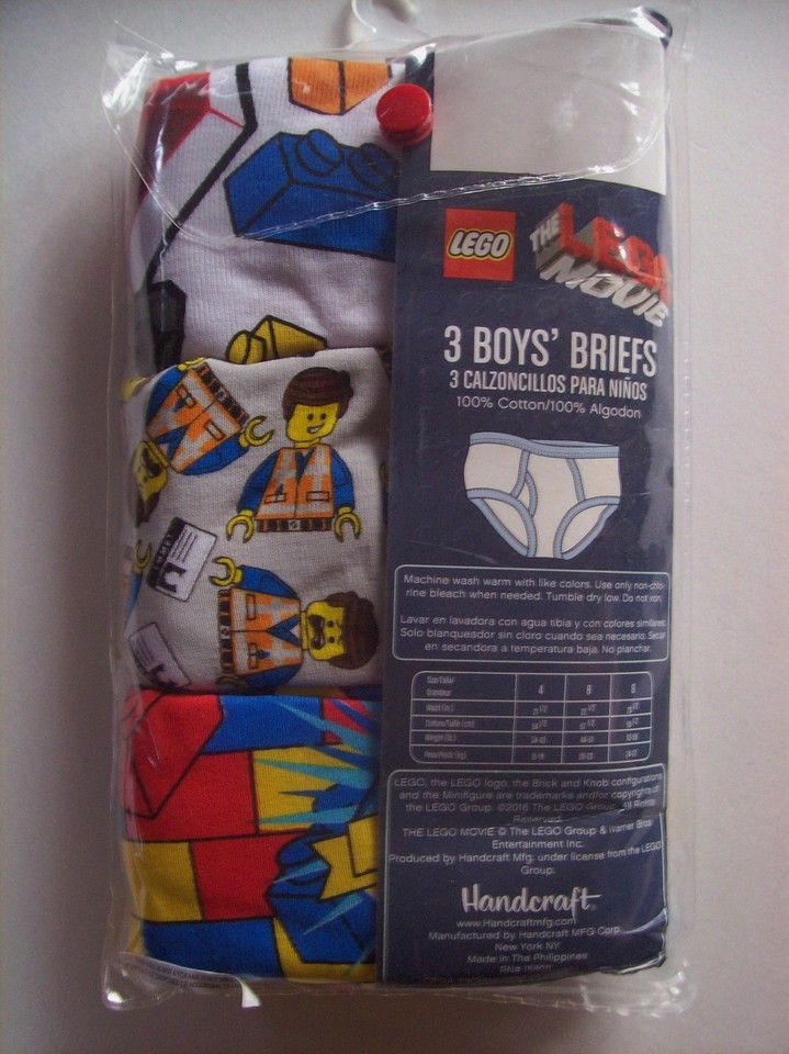 Lego The Lego Movie Underwear Underpants Briefs Boys 3pk Size Select ...