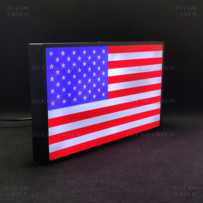 USA Flag Illuminated Wall Sign United States American Flag Led Light ...