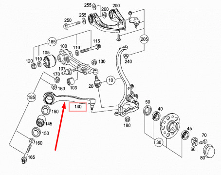 MB E-class W211 Front Left Lower Control Arm A2113304911 3.5 Petrol OEM ...