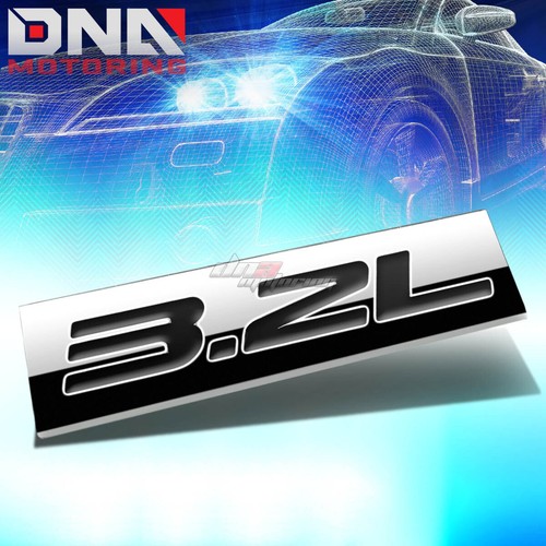 ALUMINUM STICK ON POLISHED CHROME BLACK 3.2L 3.2 L DECAL EMBLEM TRIM ...