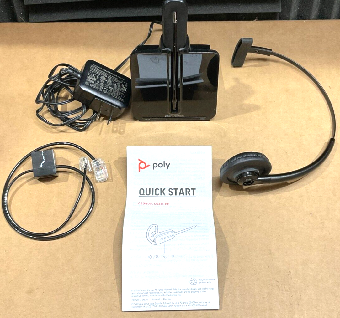 Poly Plantronics CS540 Convertible Wireless Headset 84693-01 Black ️️ ...