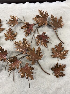 Vintage 8 Piece Home Interior Metal Copper Wall Art Leaves Fall Decor ...