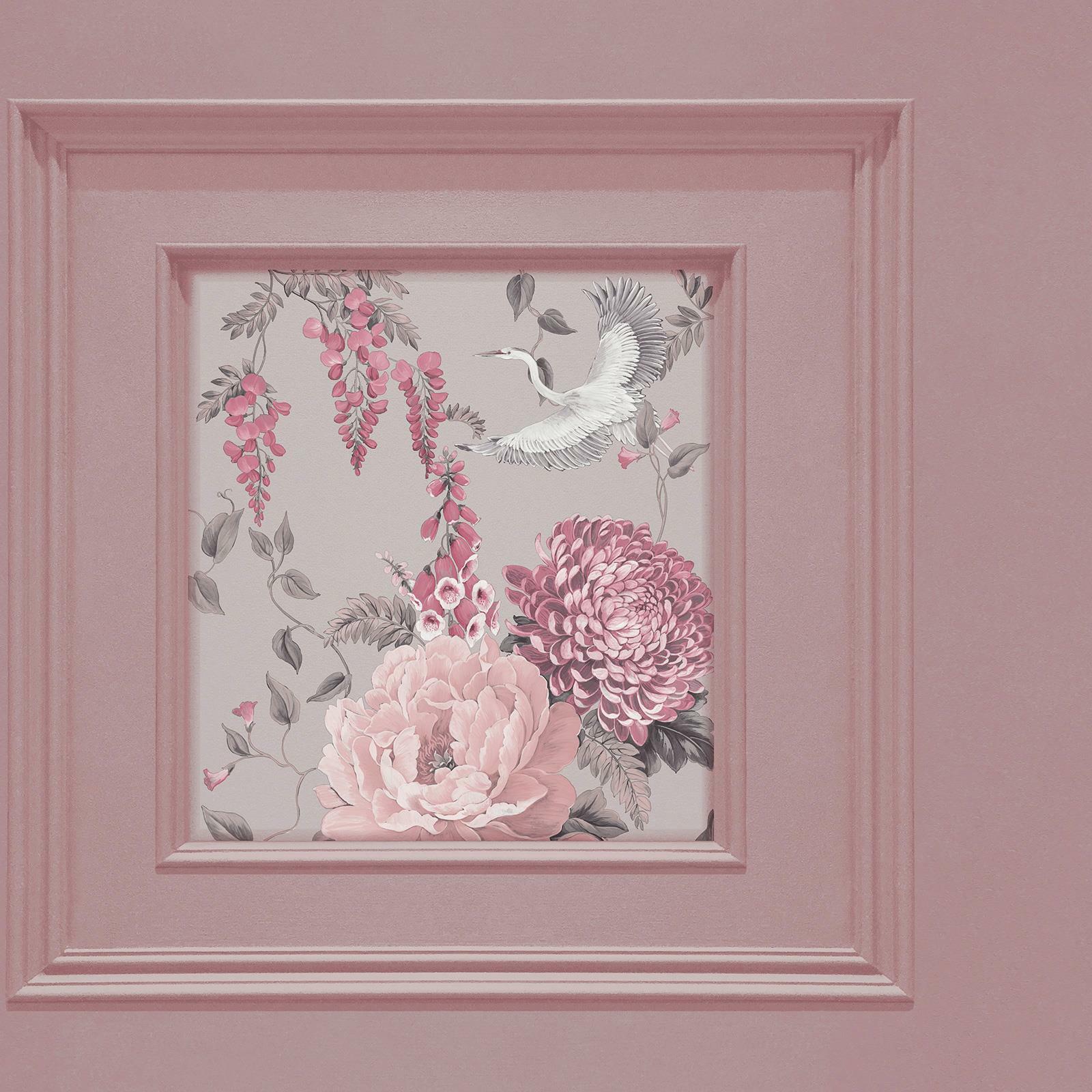 Belgravia Corinthia Wood Panel Wallpaper Roman Flowers Leaves Cranes ...