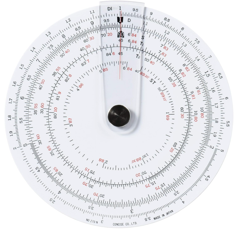 Concise Ruler Circular Slide Rule No. 270N 100812 Made IN JAPAN 100mm ...