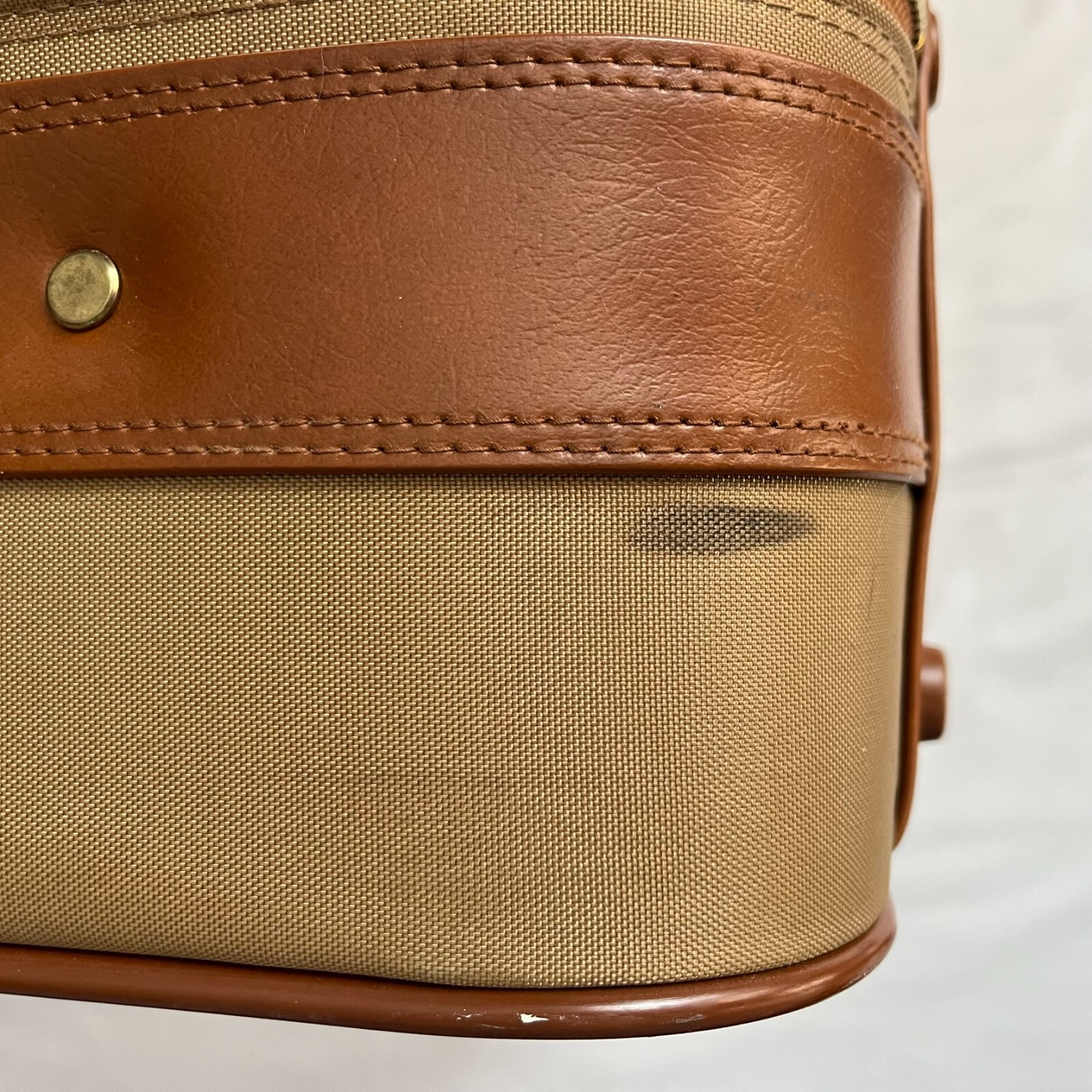 Vtg Samsonite Brown Tan 21x13x7 Handled Suitcase Luggage Brown Soft ...