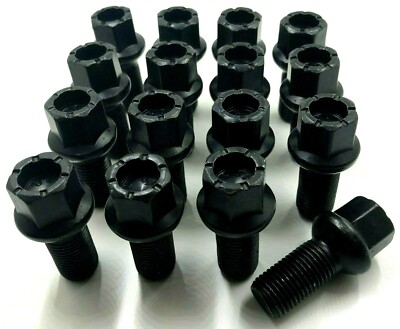 16 x ALLOY WHEEL BOLTS BLACK FOR VW GOLF MK4 MK5 MK6 MK7 RADIUS STUDS ...