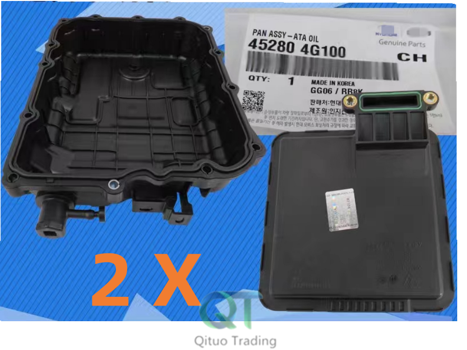 2X TRANSMISSION OIL PAN GENUINE 452804G100 463214G300 fits Kia Sedona ...