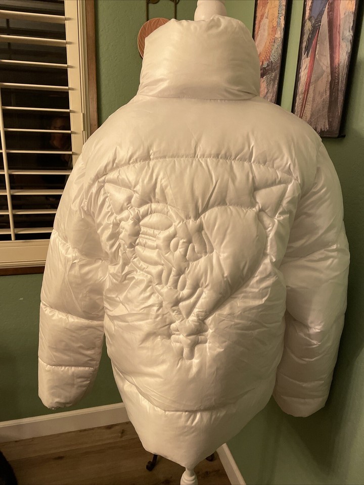 MOREMONEY MORELOVE LIGHT NINJA PUFFER WHITE JACKET MEDIUM HOODED | eBay