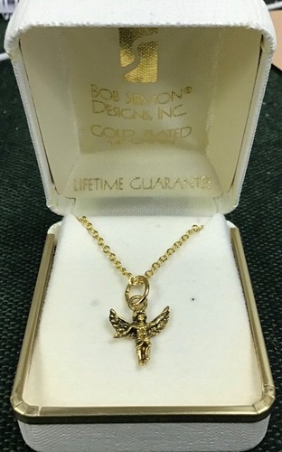 Bob Siemon Designs Gold Plated Guardian Angel Pendant Necklace 14 ...