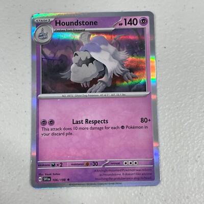 2023 Pokemon HOUNDSTONE 106/198 Scarlet & Violet Rare Holo Card | eBay