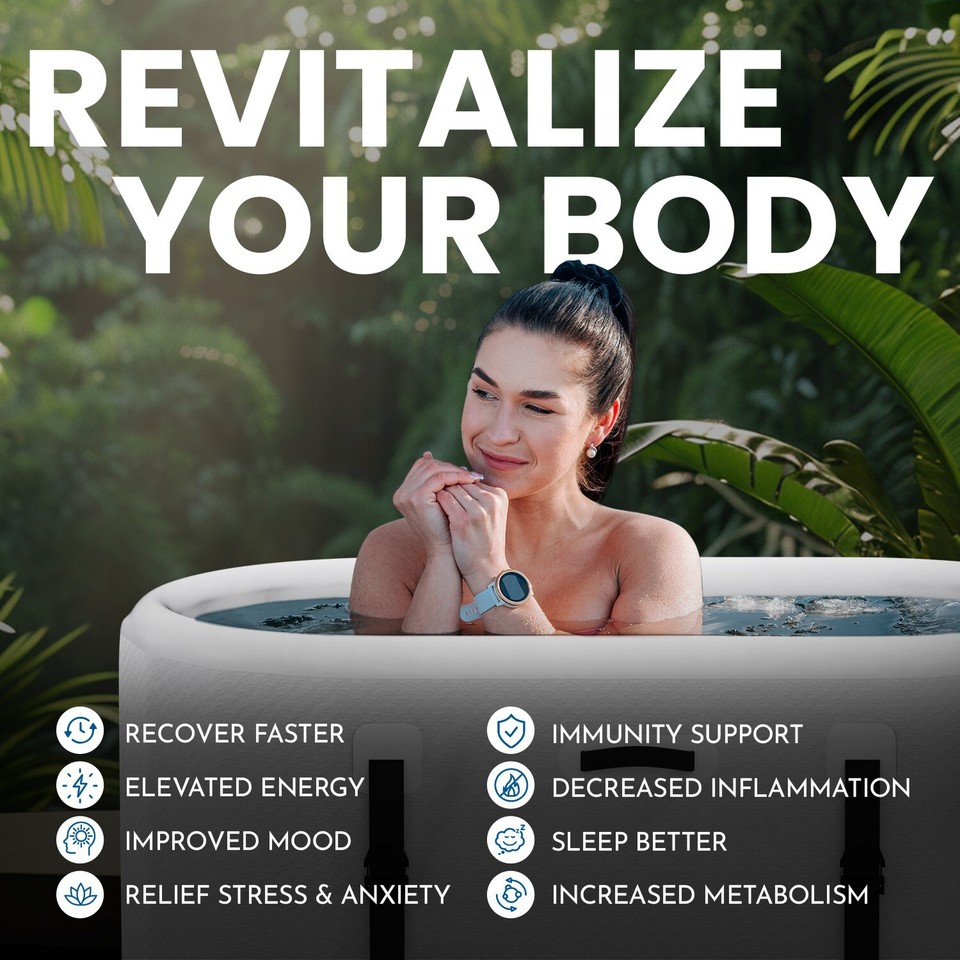 Portable Ice Bath Tub for Athletes – XL Cold Plunge Tub with Cover for ...
