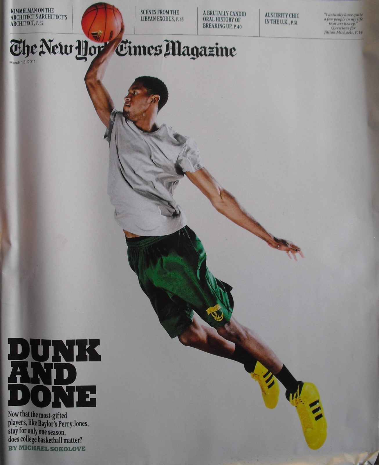 PERRY JONES / BAYLOR BASKETBALL March 2011 NEW YORK TIMES Magazine | eBay