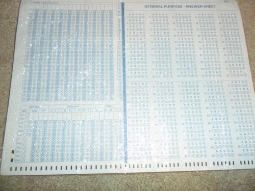 Scantron College Exam Sheets 4521 - 48 sheets | eBay
