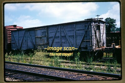 Pennsylvania Railroad PRR Box Car 499645 in 1959, Original Slide p16a ...