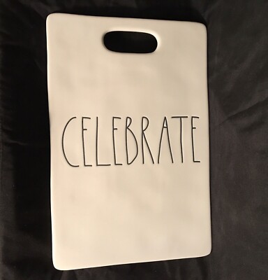 Rae Dunn Celebrate Appetizer Cheese Cracker Platter Serving Board Wine ...