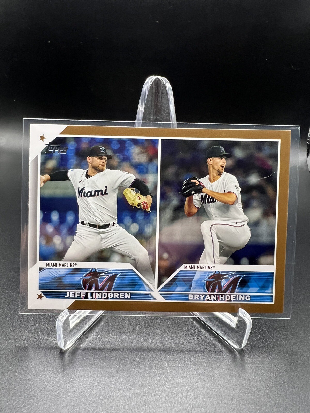 2023 Topps Update Gold Jeff Lindgren/Bryan Hoeing - Marlins RC /2023 # ...