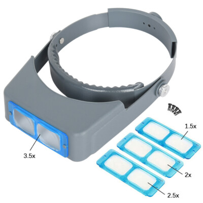 1.5X 2X 2.5X 3.5X Optivisor Headband Magnifier Head Magnifying Glass 4 ...