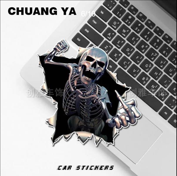 Skeleton Skull Car SUV Truck Auto Laptop Door Window Bumper Sticker ...