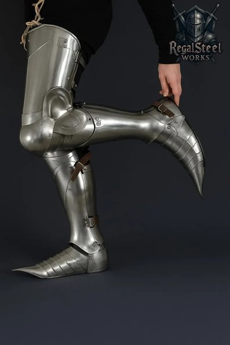 Gothic Leg Armor Set – Medieval Knight Thigh & Shin Guards | 18G Steel ...